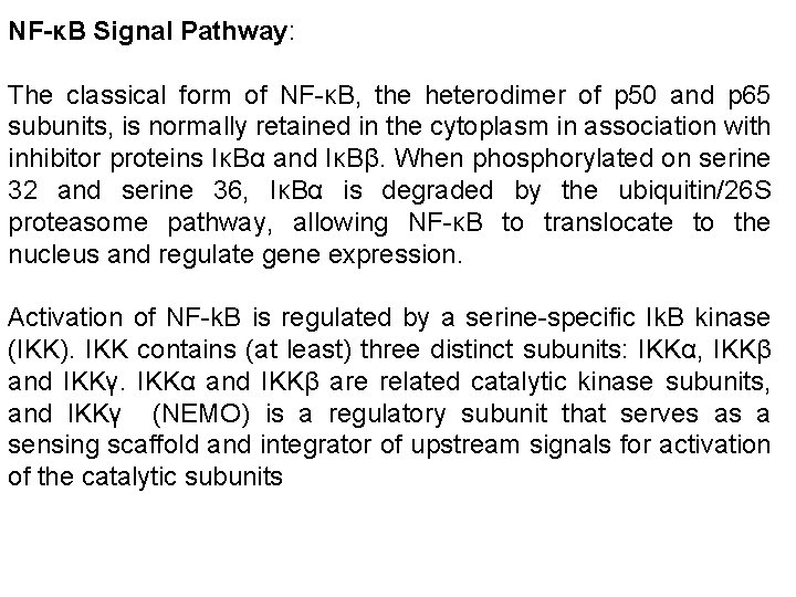 NFB family and Signal Transduction Pathway NFB Family