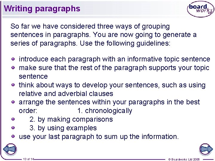 Grouping Sentences Year 8 Sentence Starters Icons key