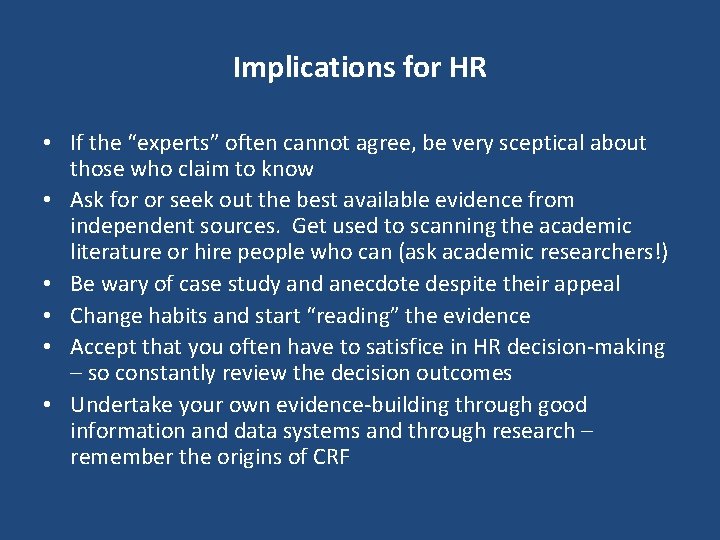 What is the HR Evidence Base and How