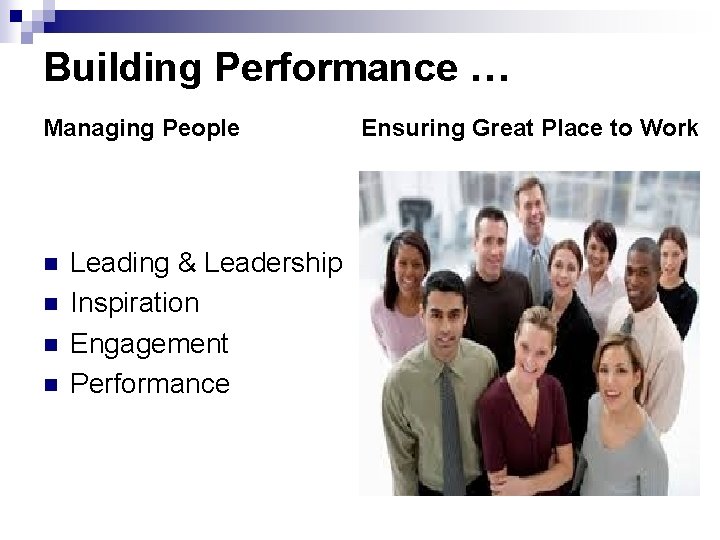 Building Performance through People Leading Inspiring and Engaging