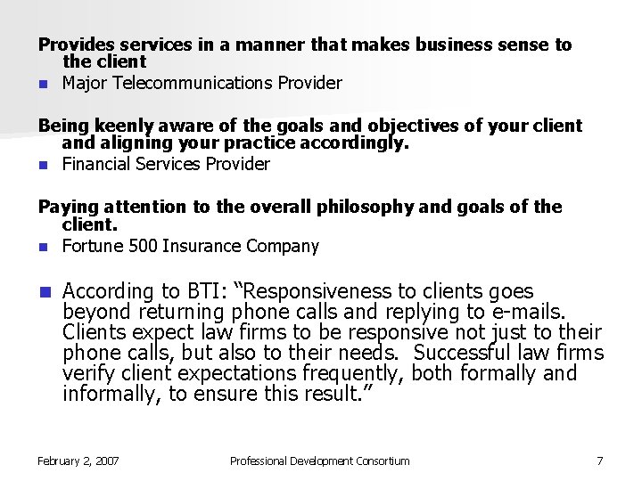 WHAT DO CLIENTS WANT FROM THEIR LAWYERS Clark