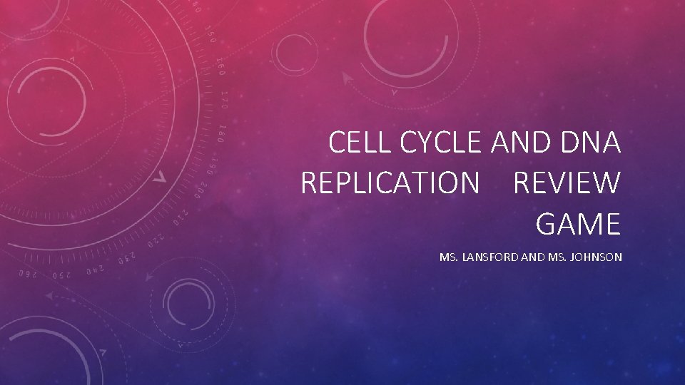 CELL CYCLE AND DNA REPLICATION REVIEW GAME MS