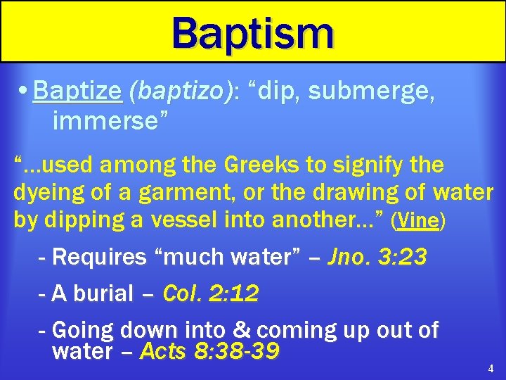 The Doctrine of Baptisms The Doctrine of Baptisms
