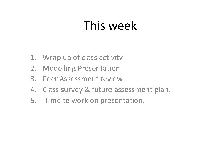 This week 1 2 3 4 5 Wrap