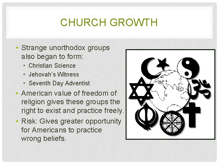 DIFFERENT RELIGIOUS ATTITUDES CHAPTER 20 PART 2 CHURCH