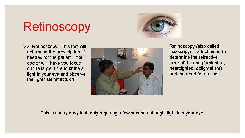 WHAT YOU NEED TO KNOW ABOUT AN EYE