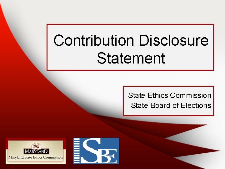 Contribution Disclosure Statement State Ethics Commission State Board