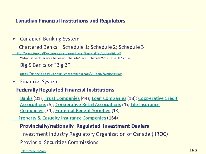 Canadian Banks Chapter 11 Banking Industry Structure and