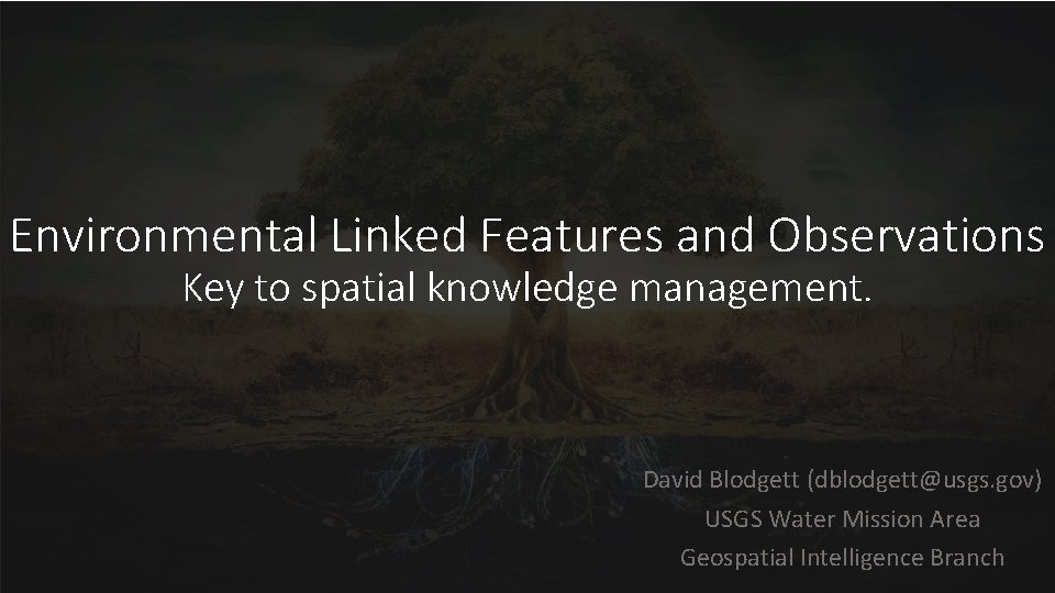 Environmental Linked Features and Observations Key to spatial
