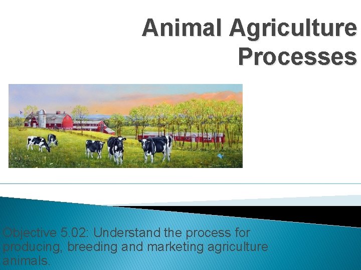 Animal Agriculture Processes Objective 5 02 Understand the