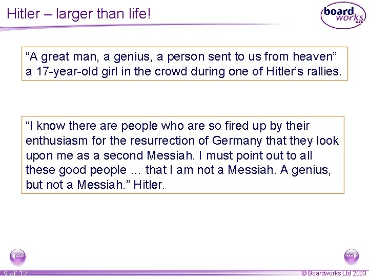 The Role and Importance of Hitler in the