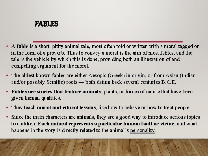 FAIRY STORIES PARABLES AND FABLES SATIRE THE IMPORTANCE