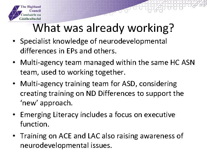 Highland Council An approach to supporting Neurodevelopmental Differences