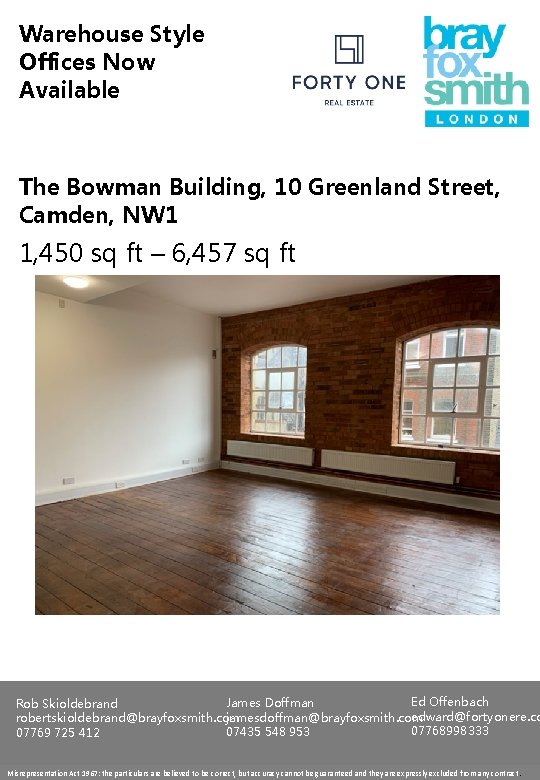 Warehouse Style Offices Now Available The Bowman Building