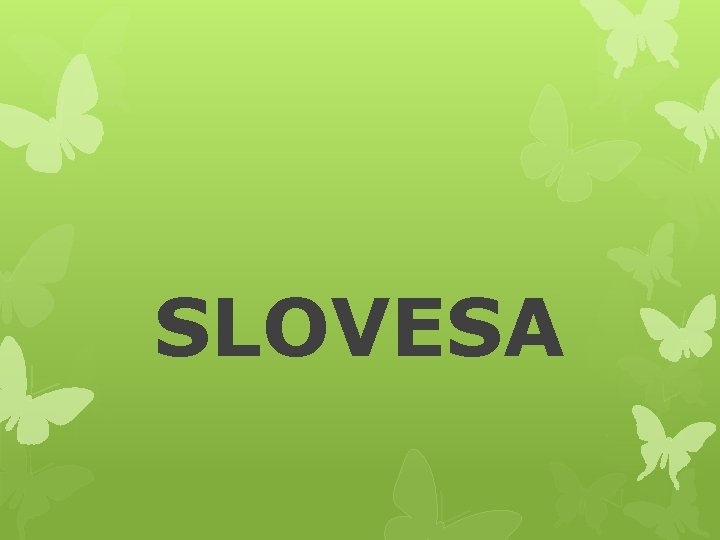 SLOVESA SLOVESA Jsou slova kter vyjaduj dj innost