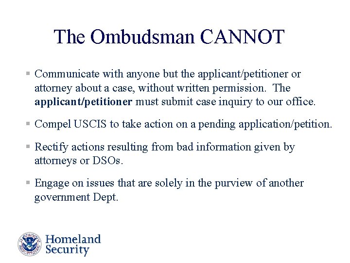 Office of the Citizenship and Immigration Services Ombudsman