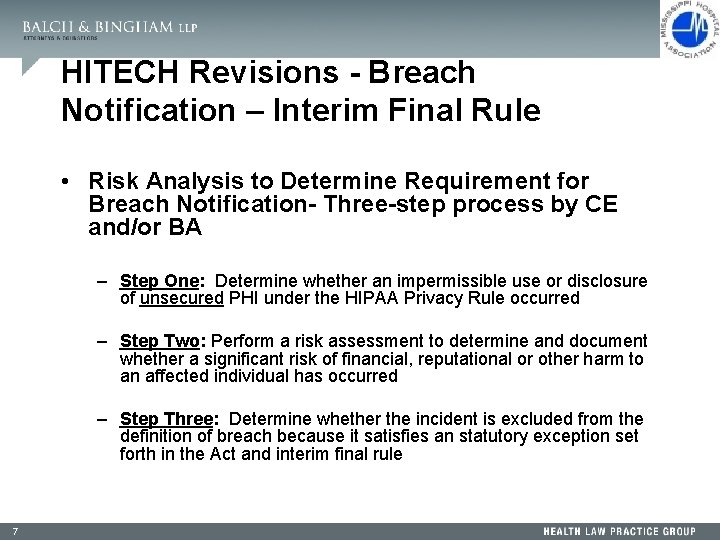 HHSS HIPAA BREACH NOTIFICATION RULES WEBINAR Sponsored By