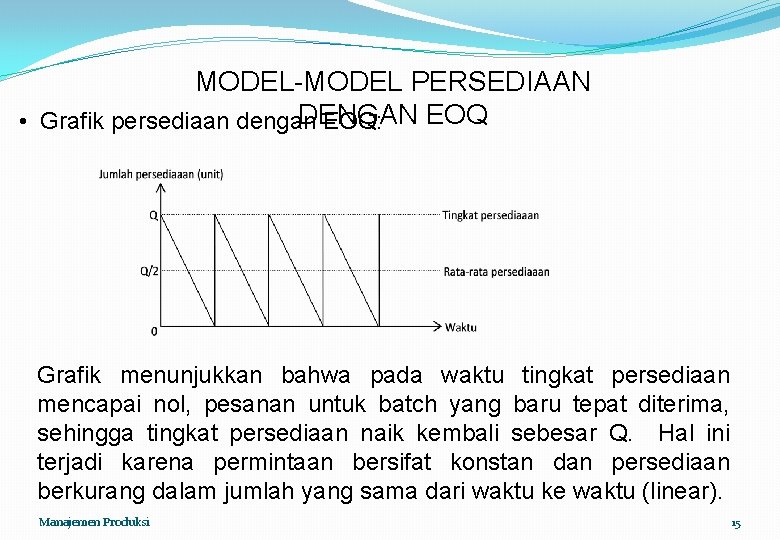 MANAJEMEN PERSEDIAAN INVENTORY MANAGEMENT Manajemen Produksi 1 PENDAHULUAN