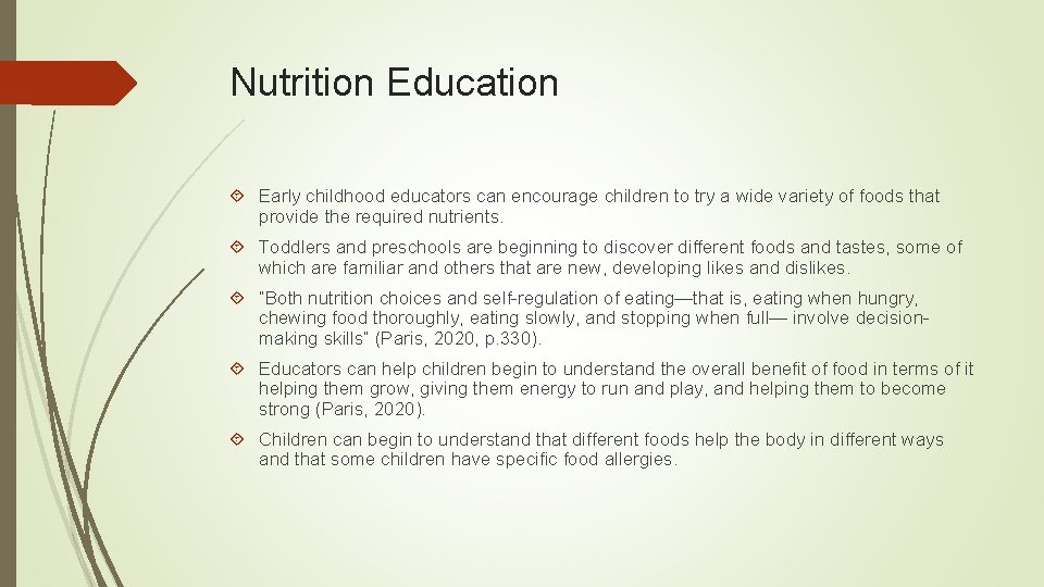 Safety Health and Nutrition in Early Childhood Education