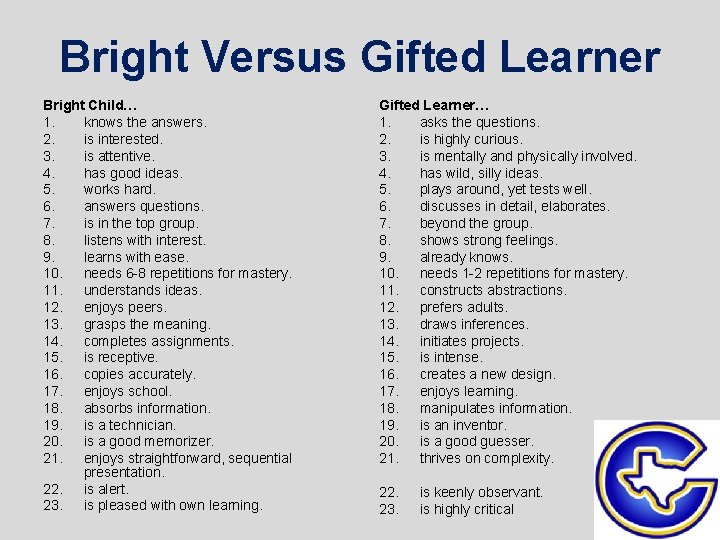 Identification and Assessment of the Gifted and Talented