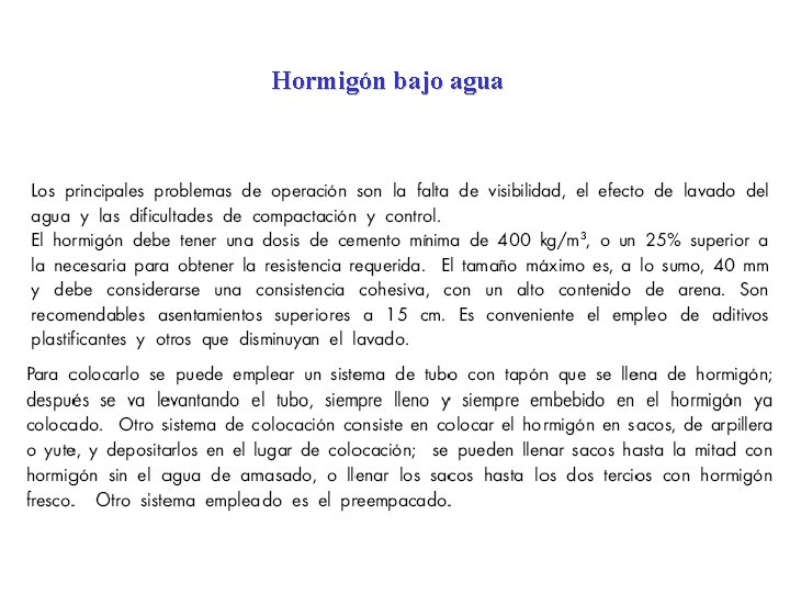 COMPONENTES DEL HORMIGON Elementos que constituyen el Hormign