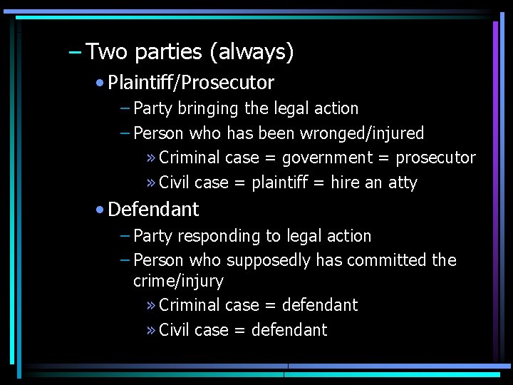 Court System Chapter 5 Types Trial Court Appeals