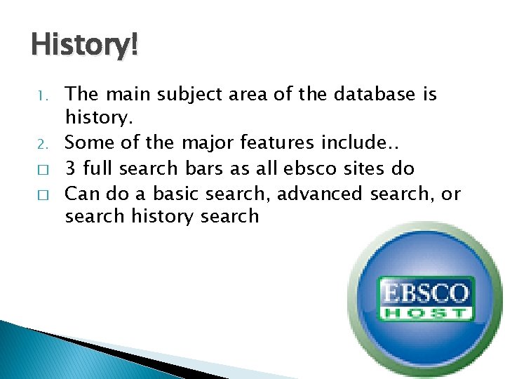 Ebsco History Reference Center By Kolby ODowd History