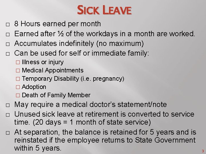 VACATION LEAVE Based on years of Service Is