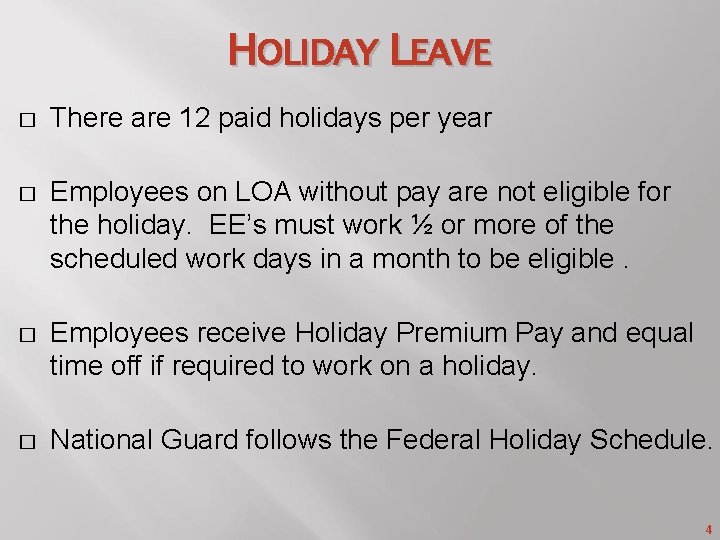 VACATION LEAVE Based on years of Service Is