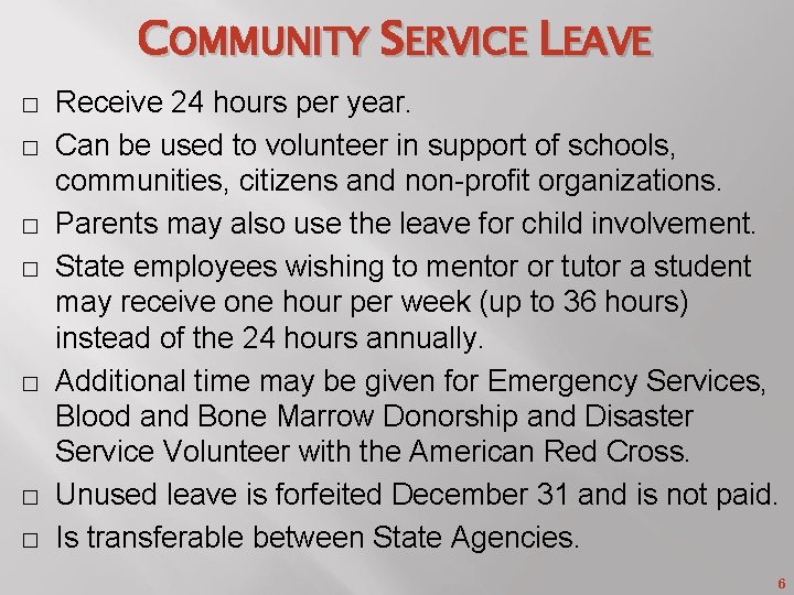 VACATION LEAVE Based on years of Service Is