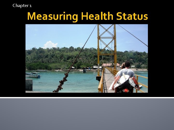 Chapter 1 Measuring Health Status Whats Ahead Defining