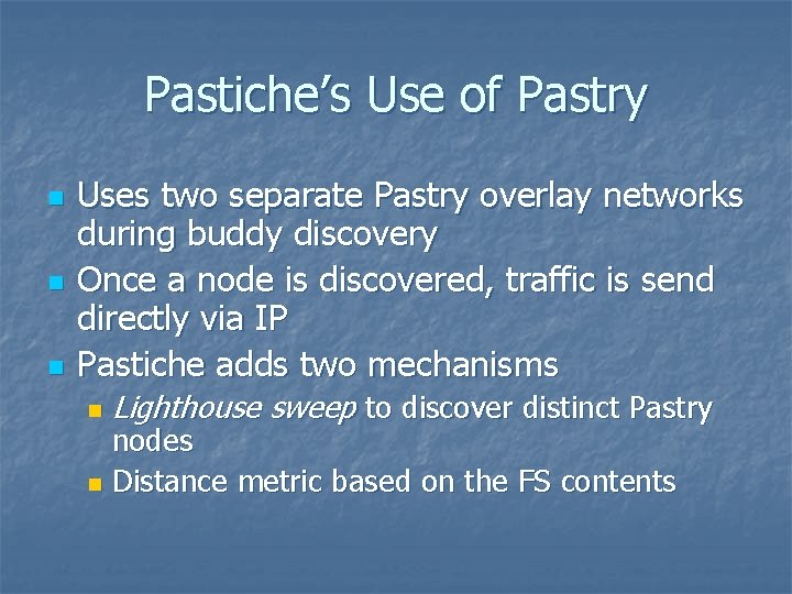 Pastiche Making Backup Cheap and Easy Introduction n