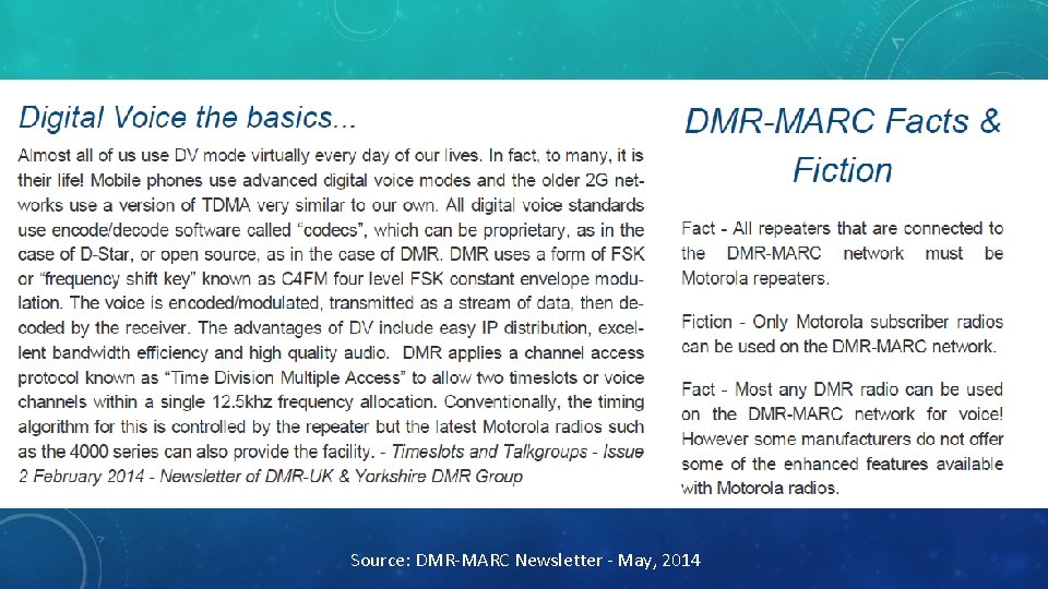 INTRO TO DMR PRESENTED BY TIM WATSON KB