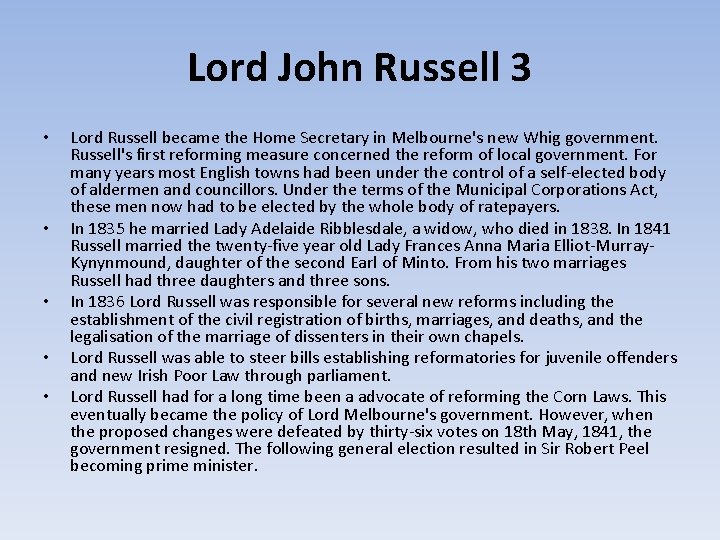Lord John Russell By Mike Allen Lord John