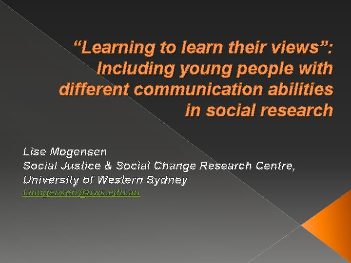 Learning to learn their views Including young people