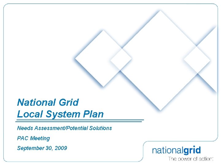 National Grid Local System Plan Needs AssessmentPotential Solutions