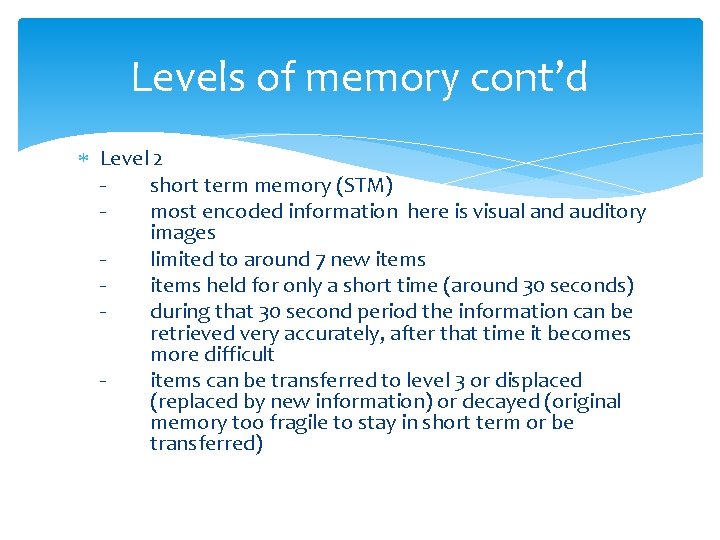 Higher Human Biology Memory Part 1 First of