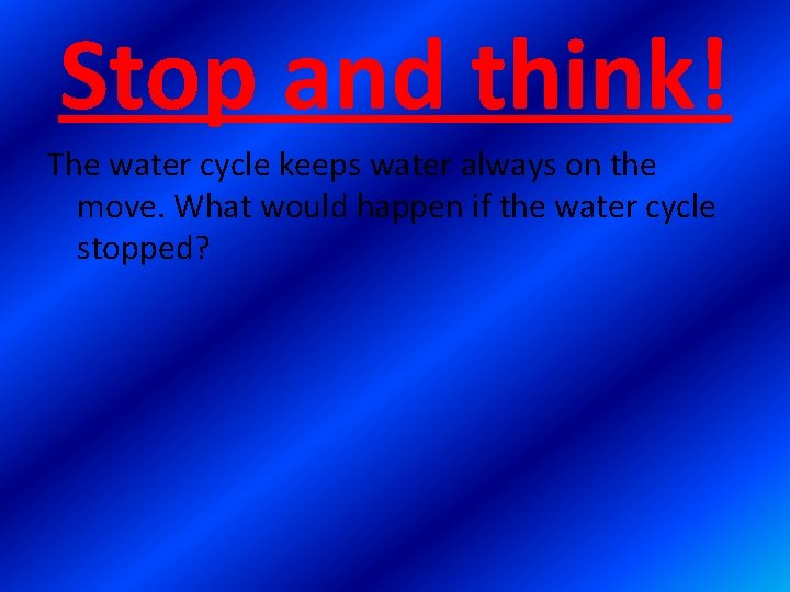 The Water cycle By Valerie leijen Lifegiving water