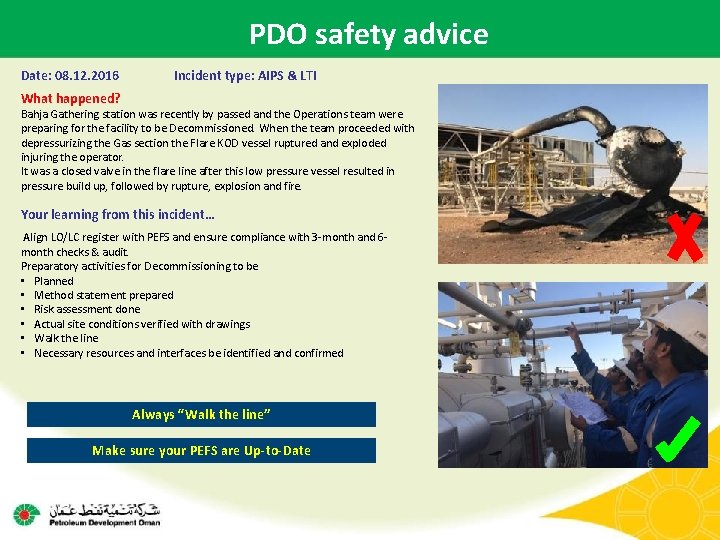 PDO safety advice Date 08 12 2016 Incident