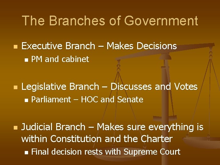 How a Bill becomes Law The Branches of