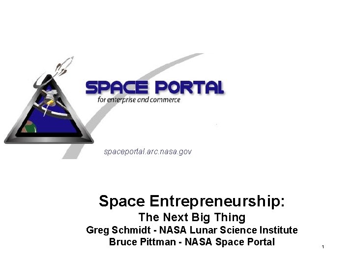 spaceportal arc nasa gov Space Entrepreneurship The Next