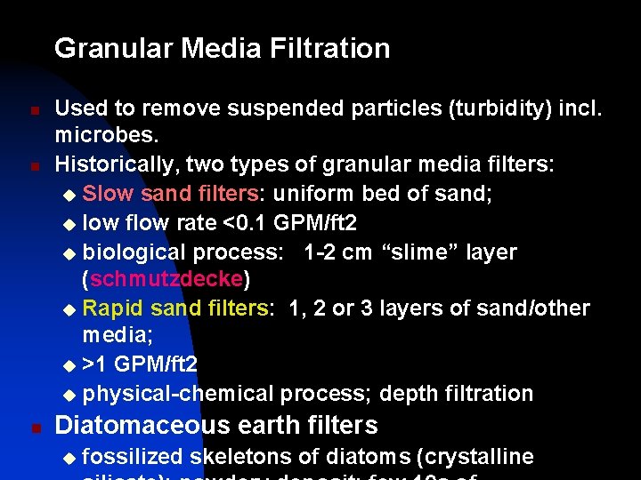 Filtration Settling does not remove all flocs further