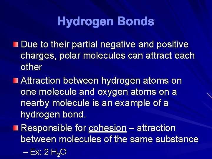 SECTION 2 2 PROPERTIES OF WATER Biology I