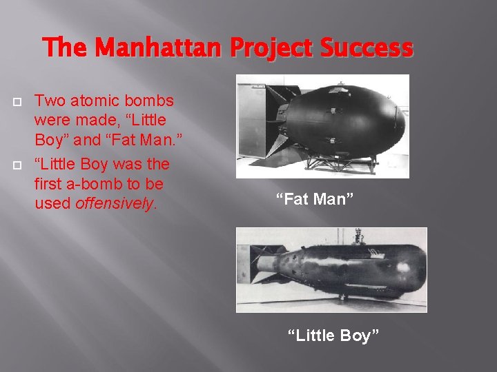 The Dropping of The Atomic Bomb at Hiroshima