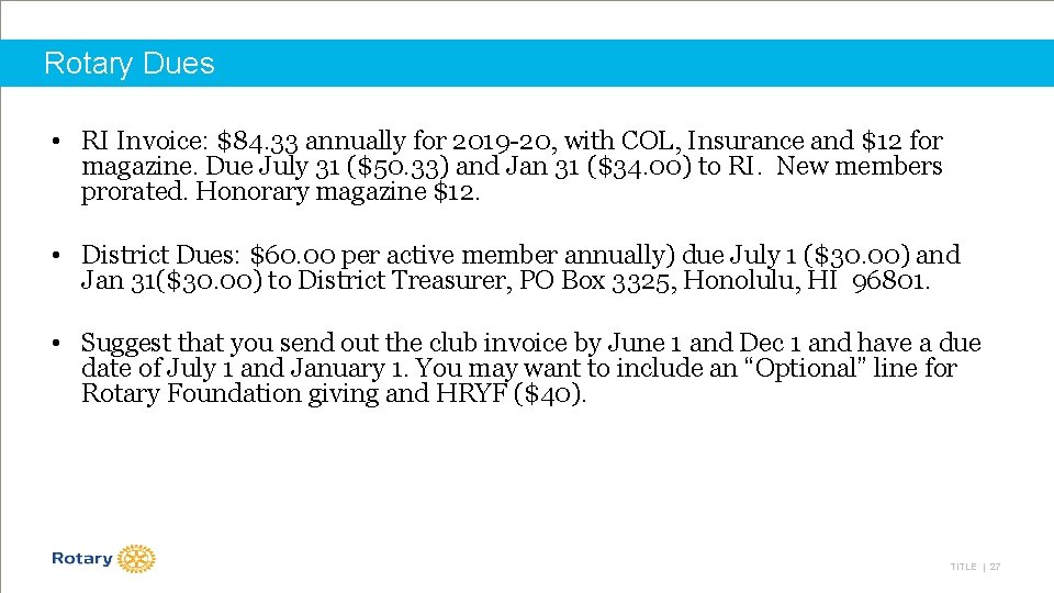 CLUB SECRETARY Agenda Club Secretary duties Club Roster