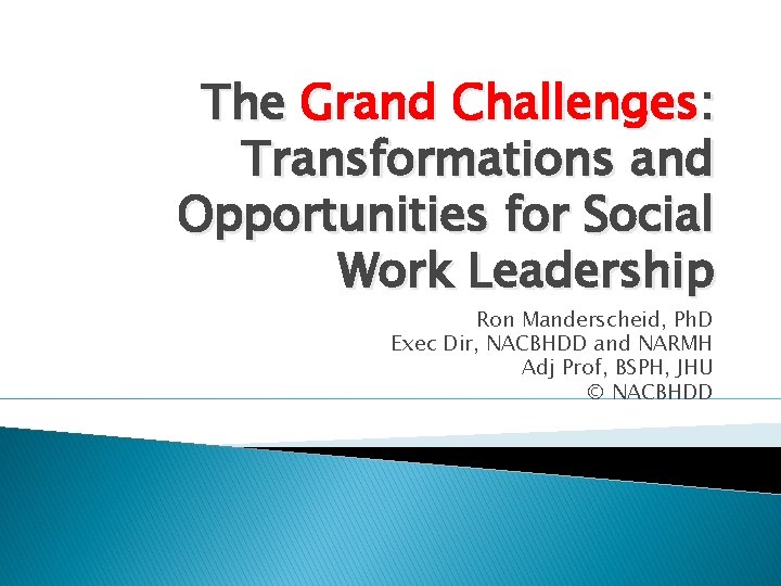 The Grand Challenges Transformations and Opportunities for Social