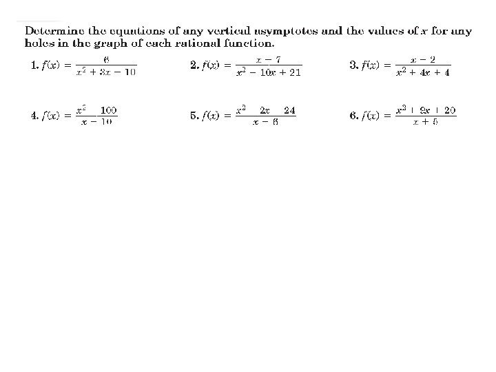 Precalculus Lesson 2 6 Lesson 2 7 Rational