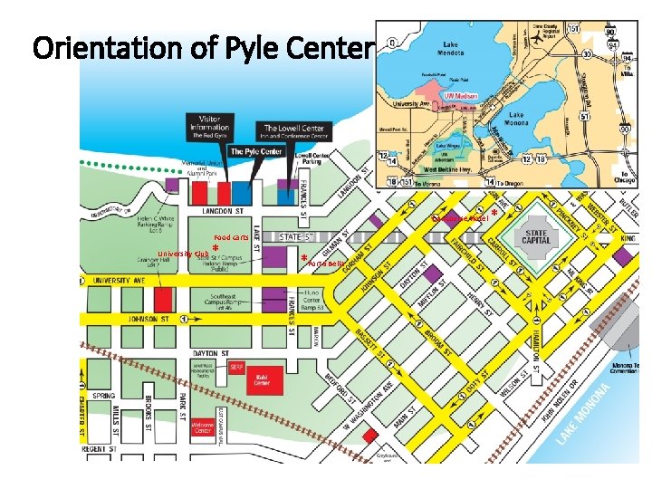 Orientation of Pyle Center Concourse Hotel Food carts
