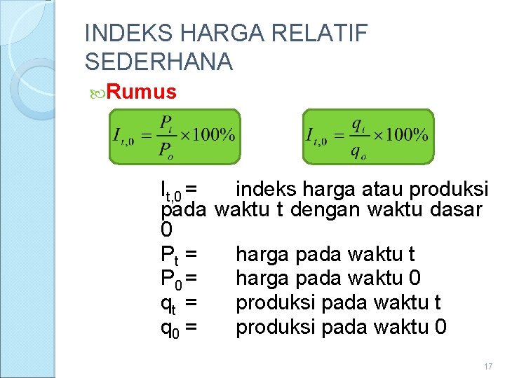 Statistik 1 ANGKA INDEKS Konsep Angka Indeks Indeks