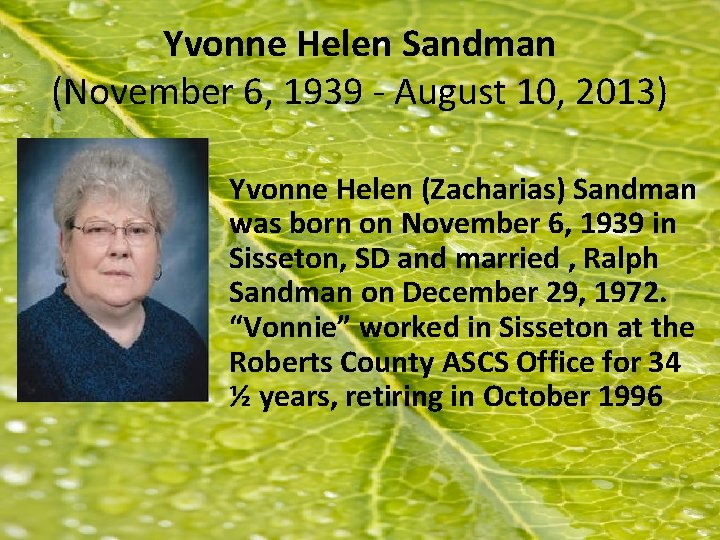 IN LOVING MEMORY OF OUR DEPARTED ASCSFSA FAMILY